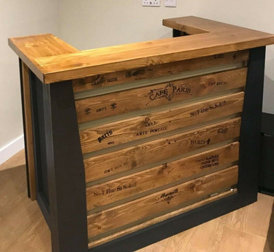 Home Bar - Modern Reclaimed Led Indoor Drink Bar