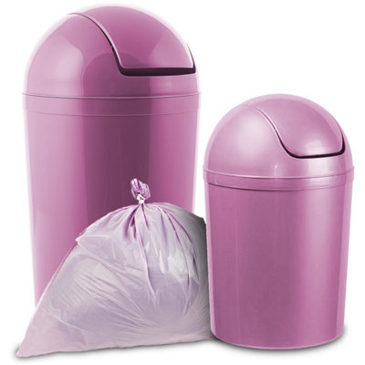 Home Centre Compact Plastic Swing Top Waste Bin 15 Litre Purple House ...