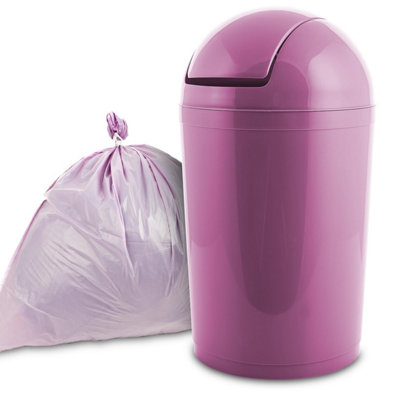 Home Centre Compact Plastic Swing Top Waste Bin 15 Litre Purple House ...
