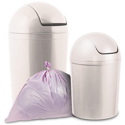 Home Centre Compact Plastic Swing Top Waste Bin 15 Litre White House ...