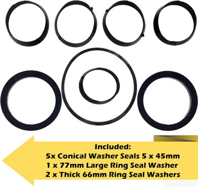 Home Centre Dual Sink Waste Pipe Seals Set Basin Bowl Washer Leak ...