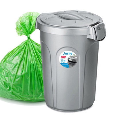 HOME CENTRE Indoor Outdoor Clip On Locking Lid Grey 23 Litre Plastic ...