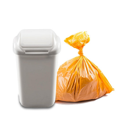 Home Centre Lift Top Classic Plastic Waste Bin 15 Litre White