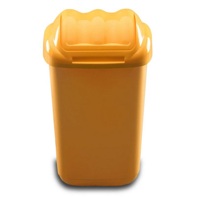 Home Centre Lift Top Plastic Waste Bin 50 Litre Yellow Kitchen Office ...