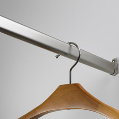 Home Centre Oval Tube Chrome Wardrobe Rail 300mm