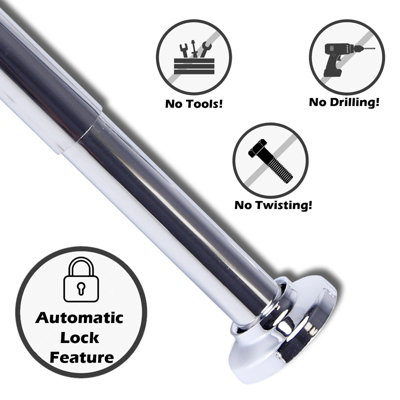 Home Centre Telescopic Extendable Shower Curtain Rail 125-220cm