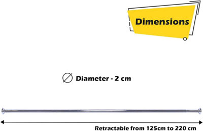 Home Centre Telescopic Shower Curtain Rail Extendable Pole Rod Bath 125 ...