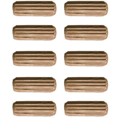 Home Centre Wooden Oak Grooved Dowels 10x27mm (Pack of 10) | DIY at B&Q