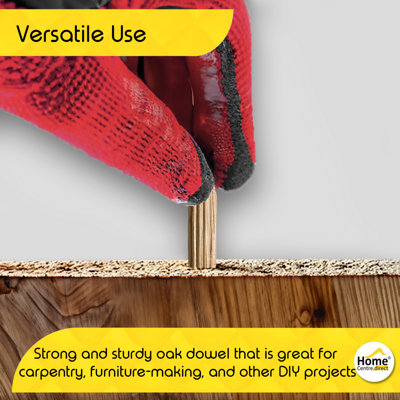 Home Centre Wooden Oak Grooved Dowels 10x27mm (Pack of 20)
