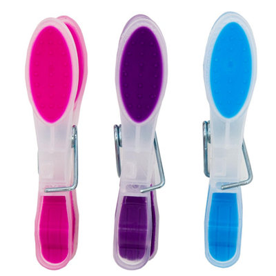 Home Connection Soft Grip & High-Quality Plastic Cloth Pegs, 12 Pcs