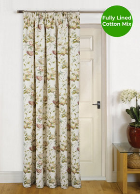 Home Curtains Abbeystead Fully Lined 66w x 84d" (168x213cm) Natural ...