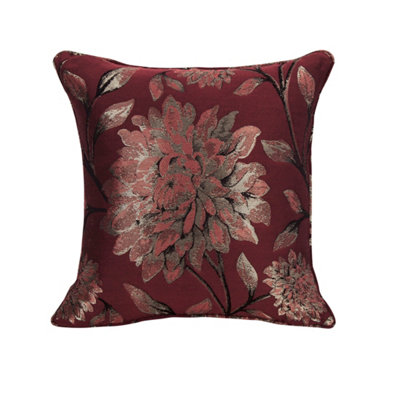 Home Curtains Elanie Floral Metallic 18x18" (43x43cm) single filled ...