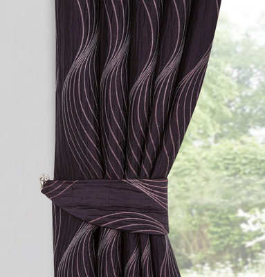 Home Curtains Zen Metallic Detailed Fully Lined 45w x 72d" (114x183cm ...