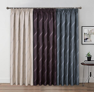 Home Curtains Zen Metallic Detailed Fully Lined 45w x 72d" (114x183cm ...