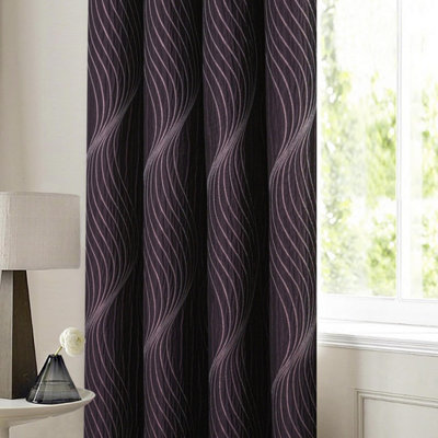 Home Curtains Zen Metallic Detailed Fully Lined 65w x 54d" (165x137cm ...