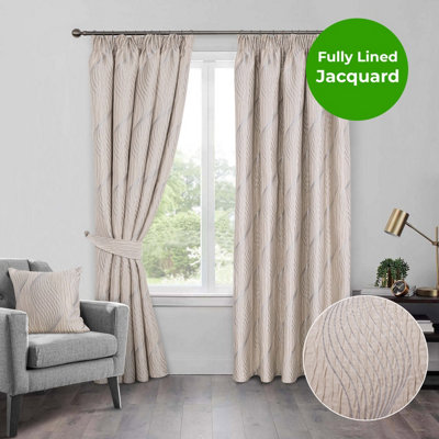 Home Curtains Zen Metallic Detailed Fully Lined 90w x 90d" (229x229cm ...