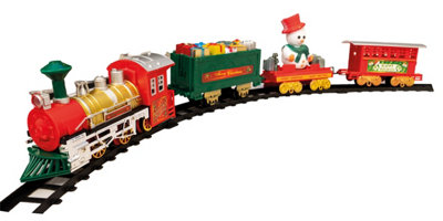 Home Festive Battery Operated Musical Christmas Train Set Ornament ...