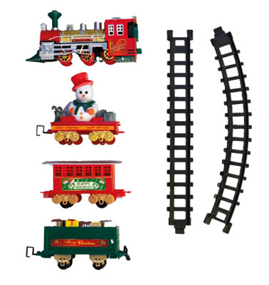 Home Festive Battery Operated Musical Christmas Train Set Ornament ...