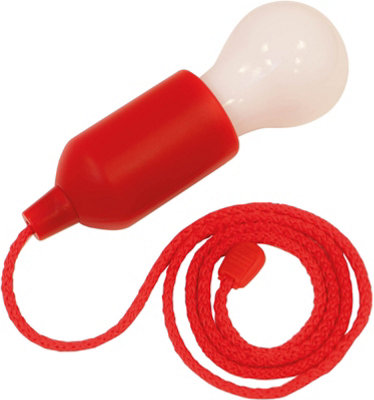 Home Garden Indoor Outdoor Battery Operated LED Hanging Pull Light - Red