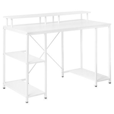 Home Office Desk CADDO White 120 cm 60 cm with Storage