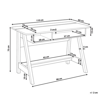 Home Office Desk JACKSON White 110 cm 60 cm
