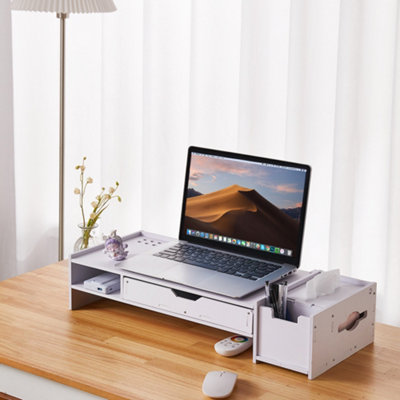 Home Office Multifunctional Monitor Stand Riser with Storage 63cm W x ...