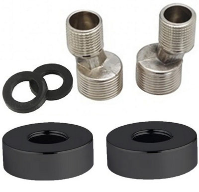 Home Range Black Cranked Adapter Connectors - Brass Body with Polished ...