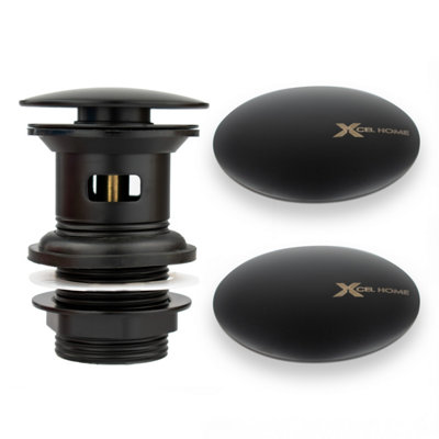 Home Range Black Dome Slotted Basin Waste With 2 Extra Cover Lids ...