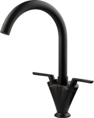 Home Range Black Kitchen Sink Mixer Tap, Single Lever with Swivel Spout ...