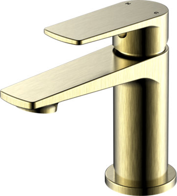 Home Range Brush Gold Basin Mixer Tap 40mm Cartridge