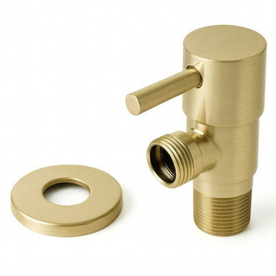 Home Range Brushed Gold Bidet Stop Valve - Solid Brass