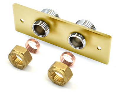 Home Range Brushed Gold Bidet Wall Plate - Wall Mounted Douche Fixing ...