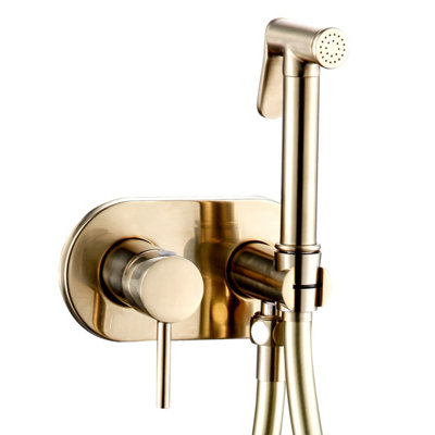 Home Range Brushed Gold Brass Concealed Bidet Douche Set