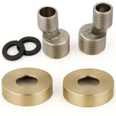 Home Range Brushed Gold Cranked Adapter Connectors - Brass Body 60mm x ...