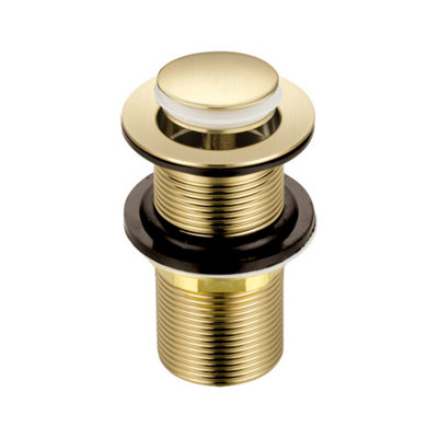 Home Range Brushed Gold Unslotted Basin Waste Round (Brass Nut)