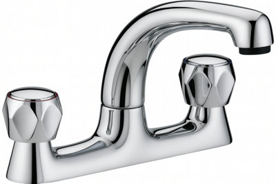 Home Range Chrome Kitchen Mixer Tap Double Handle WRAS Approved ADONIS