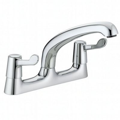 Home Range Chrome Kitchen Mixer Tap Double Handle WRAS Approved JANUS