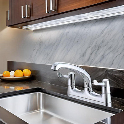 Home Range Chrome Kitchen Mixer Tap Double Handle WRAS Approved JANUS