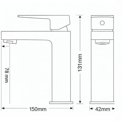 Home Range Chrome Mini Basin Mixer Tap Single Lever Handle (Cloakroom ...