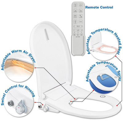 Home Range D Shape Smart Bidet Toilet Seat (Remote Controlled) with ...