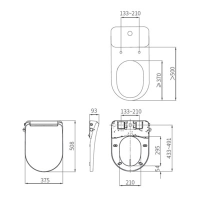 Home Range D Shape Smart Bidet Toilet Seat (Remote Controlled) with ...
