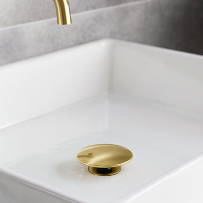 Home Range Gold Brass Dome Bath Plug for Bath Bathtub Wastes