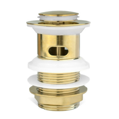 Home Range Gold Chrome Click-Clack Slotted Basin Waste (Brass Nut)