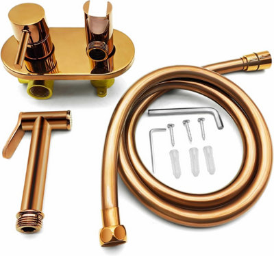 Home Range Rose Gold Brass Concealed Bidet Douche Set