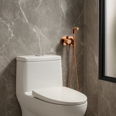 Home Range Rose Gold Brass Concealed Bidet Douche Set