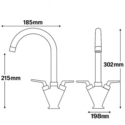 Home Range White Kitchen Mixer Tap Double Handle