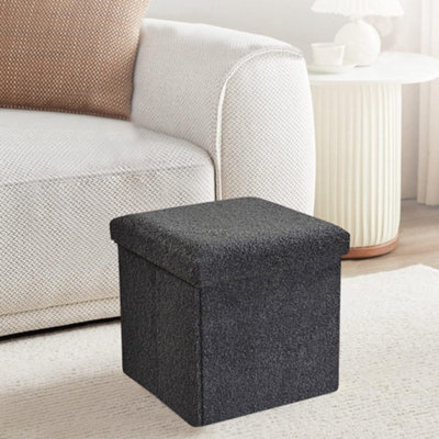 Home Republic Boucle One Seater Foldable Storage Box Black