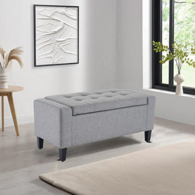 Home Republic Linen Storage Bench - Two Seater Grey