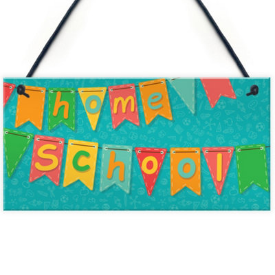 Home School Sign Hanging Door Plaque Classroom Sign Gift For Daughter ...