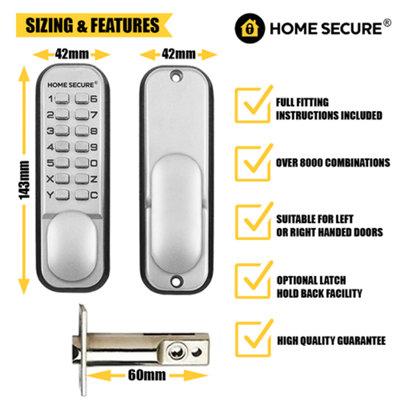 Home Secure™ Digital Push Button Door Key Pad Lock | DIY at B&Q